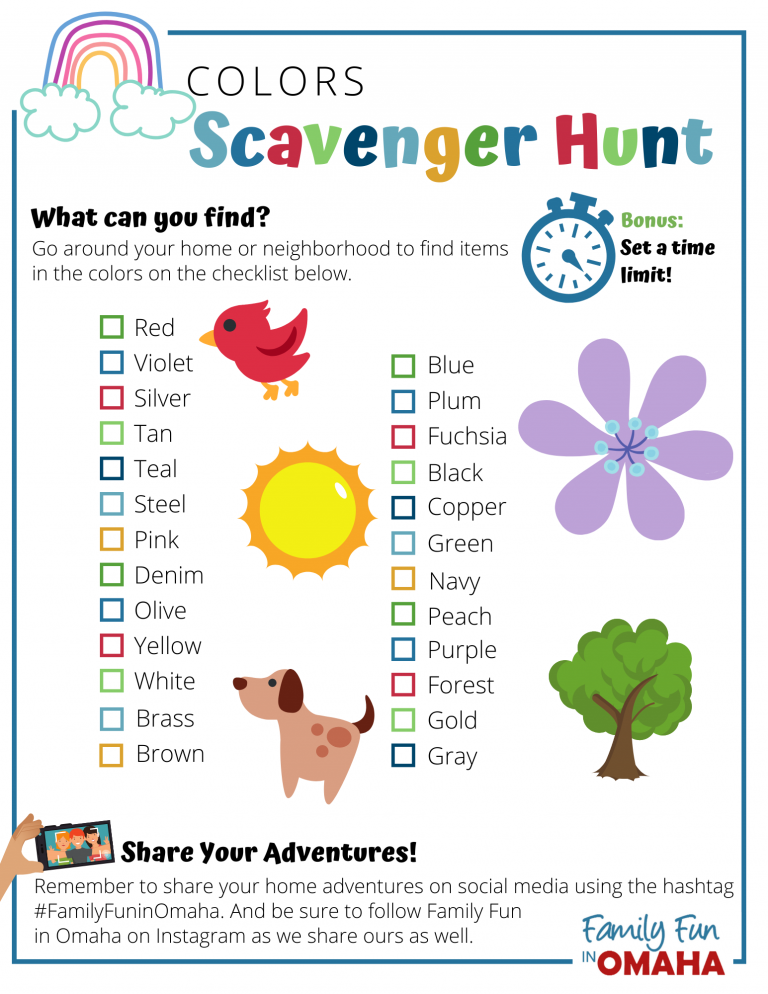 Alphabet, Number, and Color Scavenger Hunts | Family Fun in Omaha