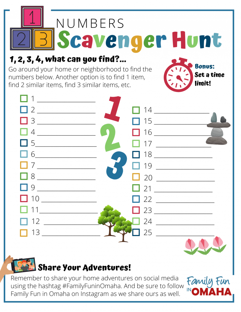 Alphabet, Number, and Color Scavenger Hunts | Family Fun in Omaha